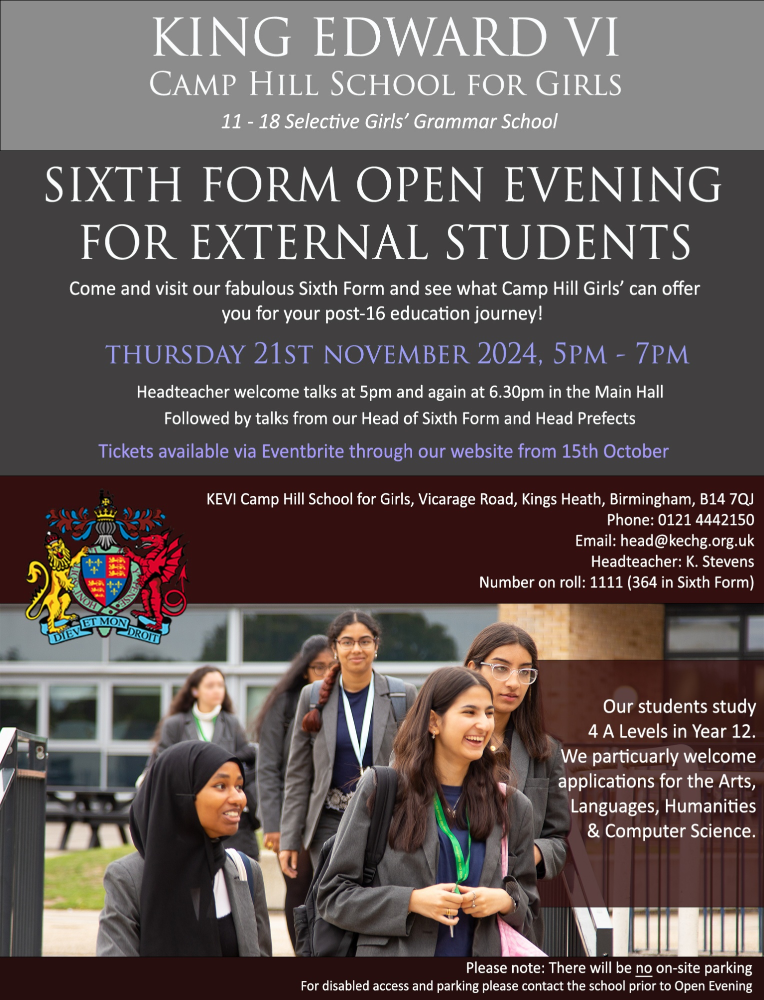 King Edward VI Camp Hill School for Girls - Admissions & Open Days